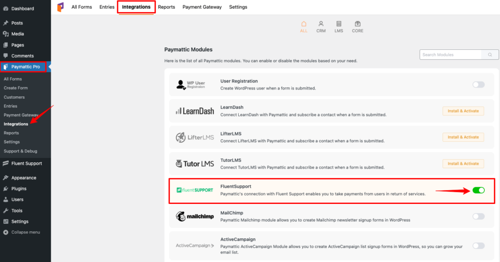 How to Integrate Fluent Support with Paymattic in WordPress?