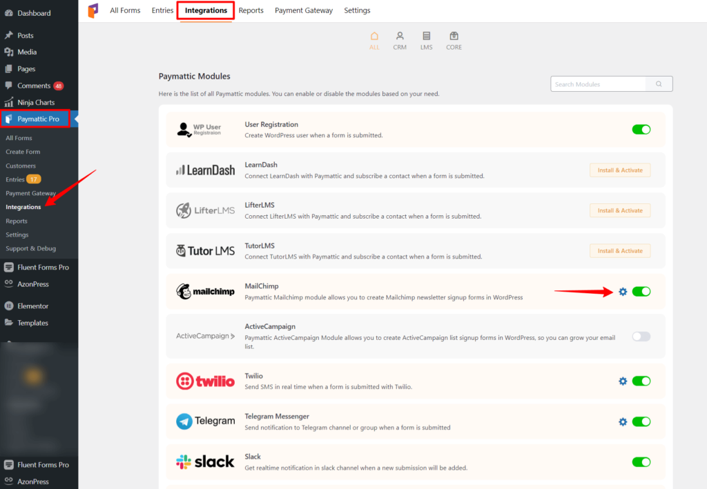 How to Enable Mailchimp Integration in WordPress with Paymattic?