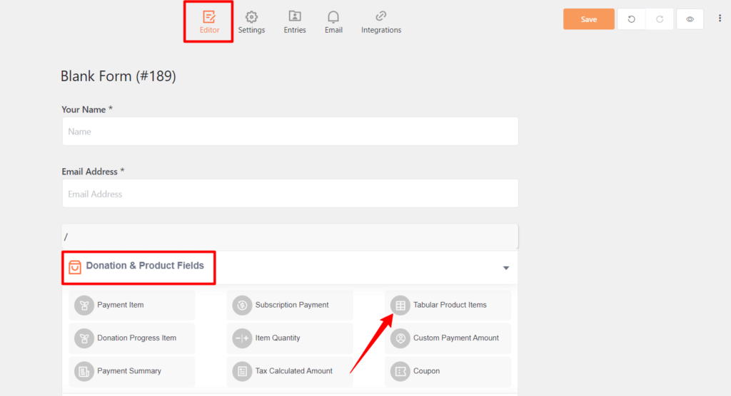 How to Add Tabular Product Item Fields in WordPress with Paymattic?