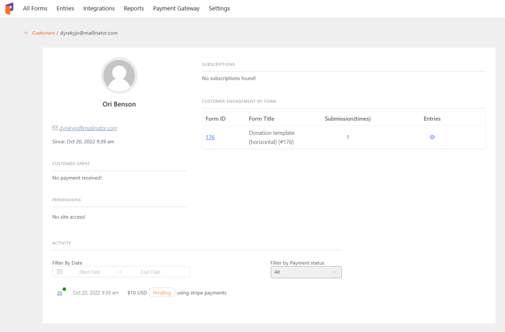 How to View Customer Profile in WordPress with Paymattic?